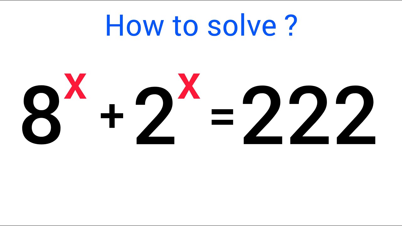 A Nice Algebra Problem • What is the value of X in this Equation ...