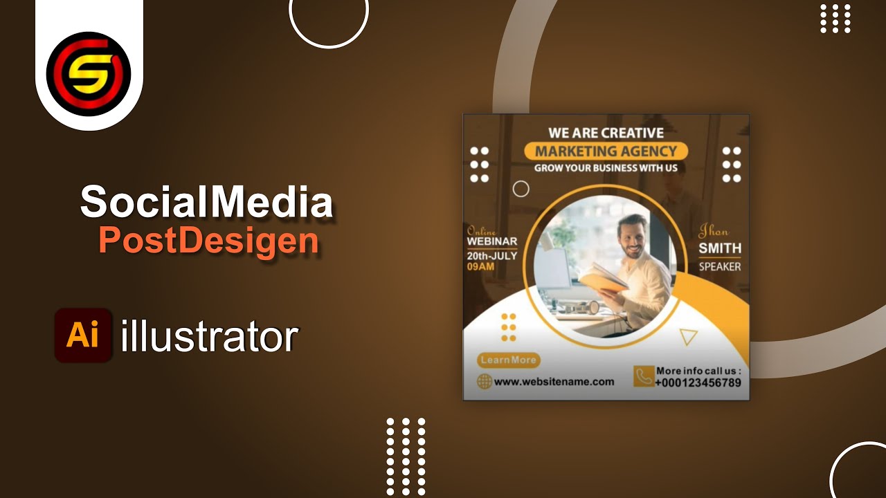 Illustrator CC Tutorial | Graphic Design | Social Media Post Design ...