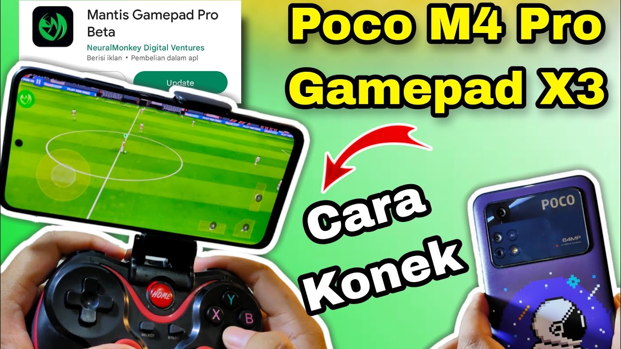 Cara Menyambungkan Gamepad X3 Poco M4 Pro Miui 13 | Mantis Gamepad Pro Beta - YouTube