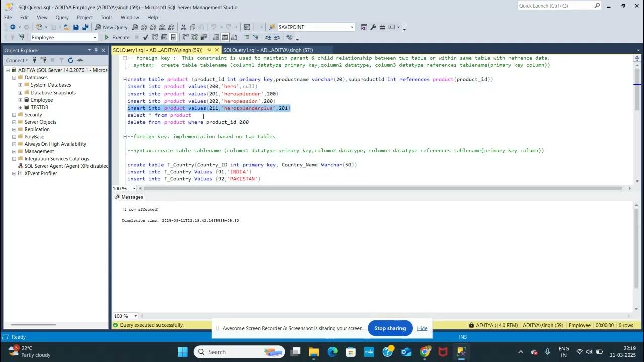 Foreign Key(Referential Integrity) - YouTube