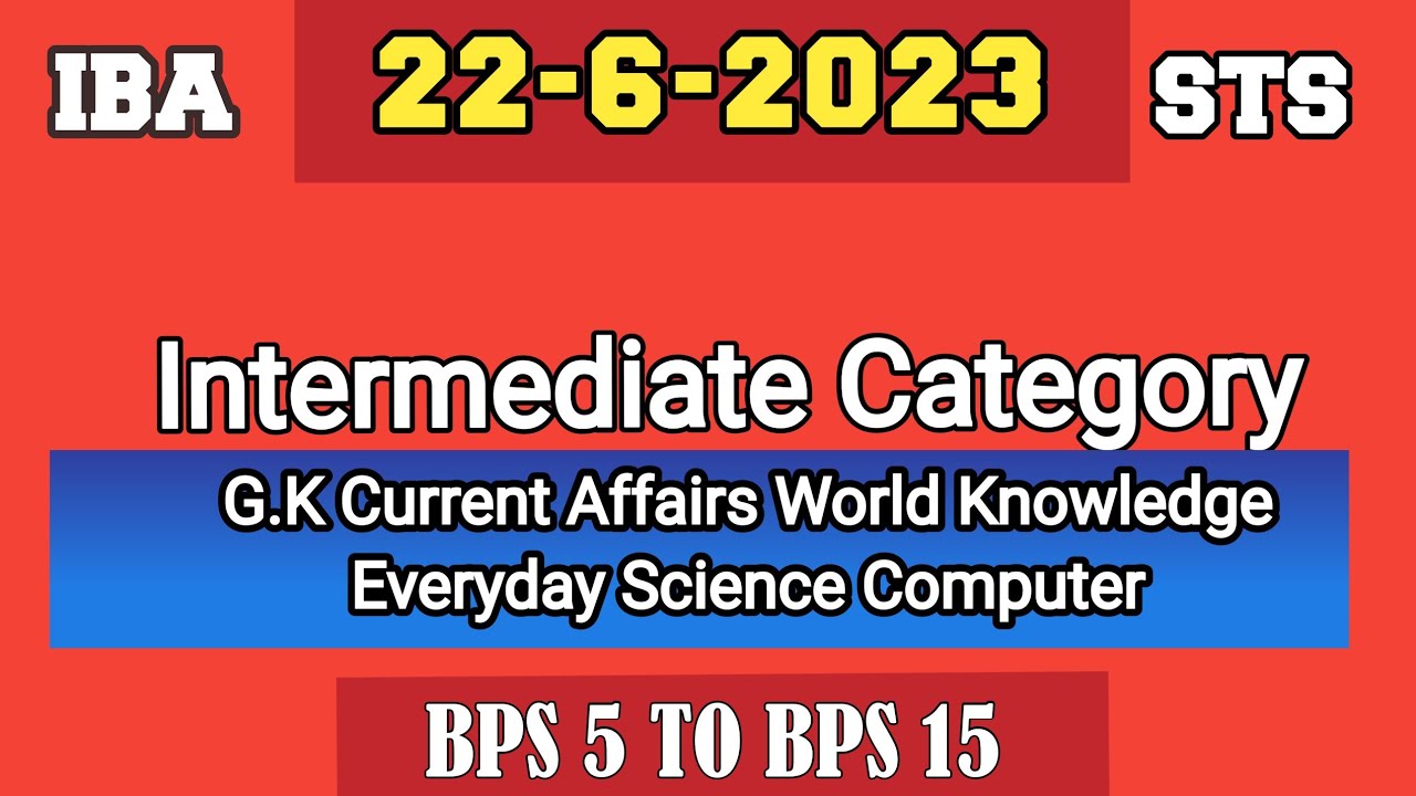 STS Paper 22 June 2023 | IBA TEST BPS 5 to 15 #sts #ibatestpreparation ...