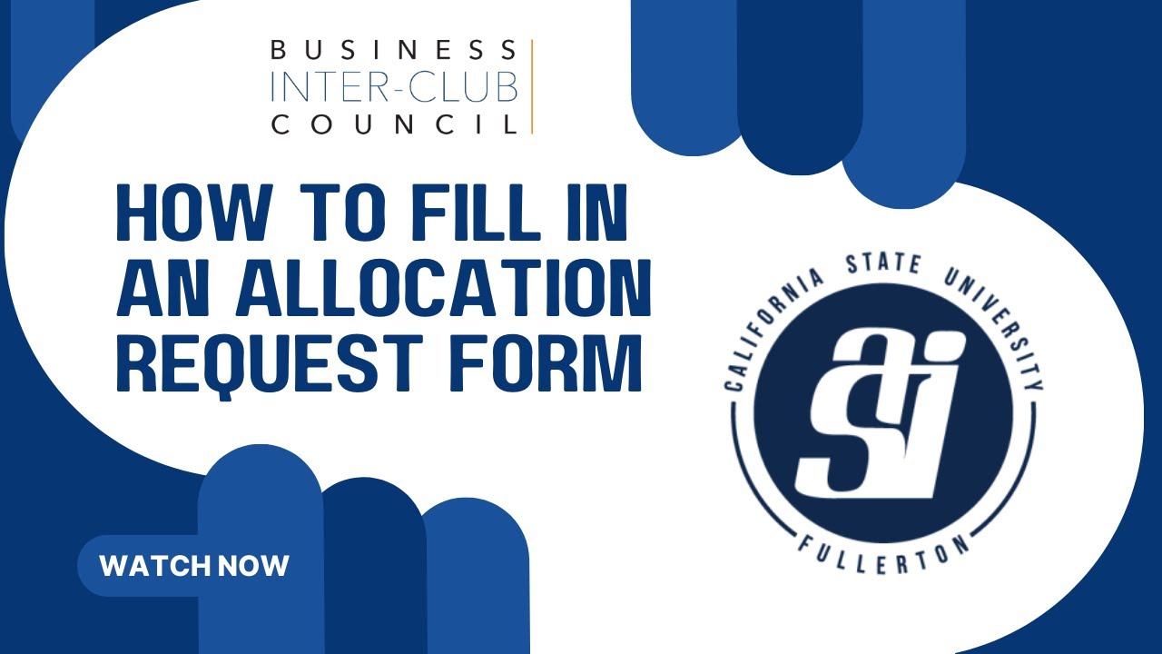 BICC Allocation Request Form Tutorial - YouTube