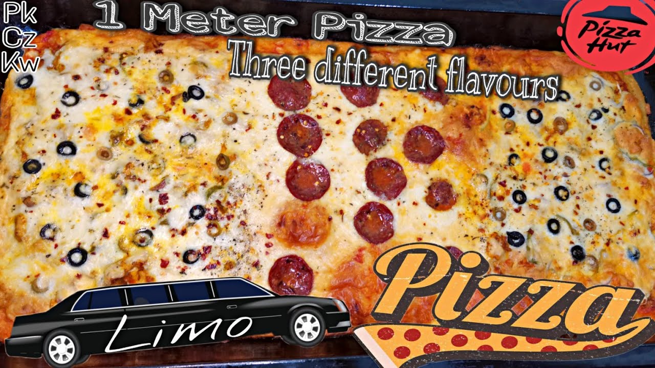 Limo Pizza recipe | 1 METER PIZZA & 3 different flavours | Cheesy ...