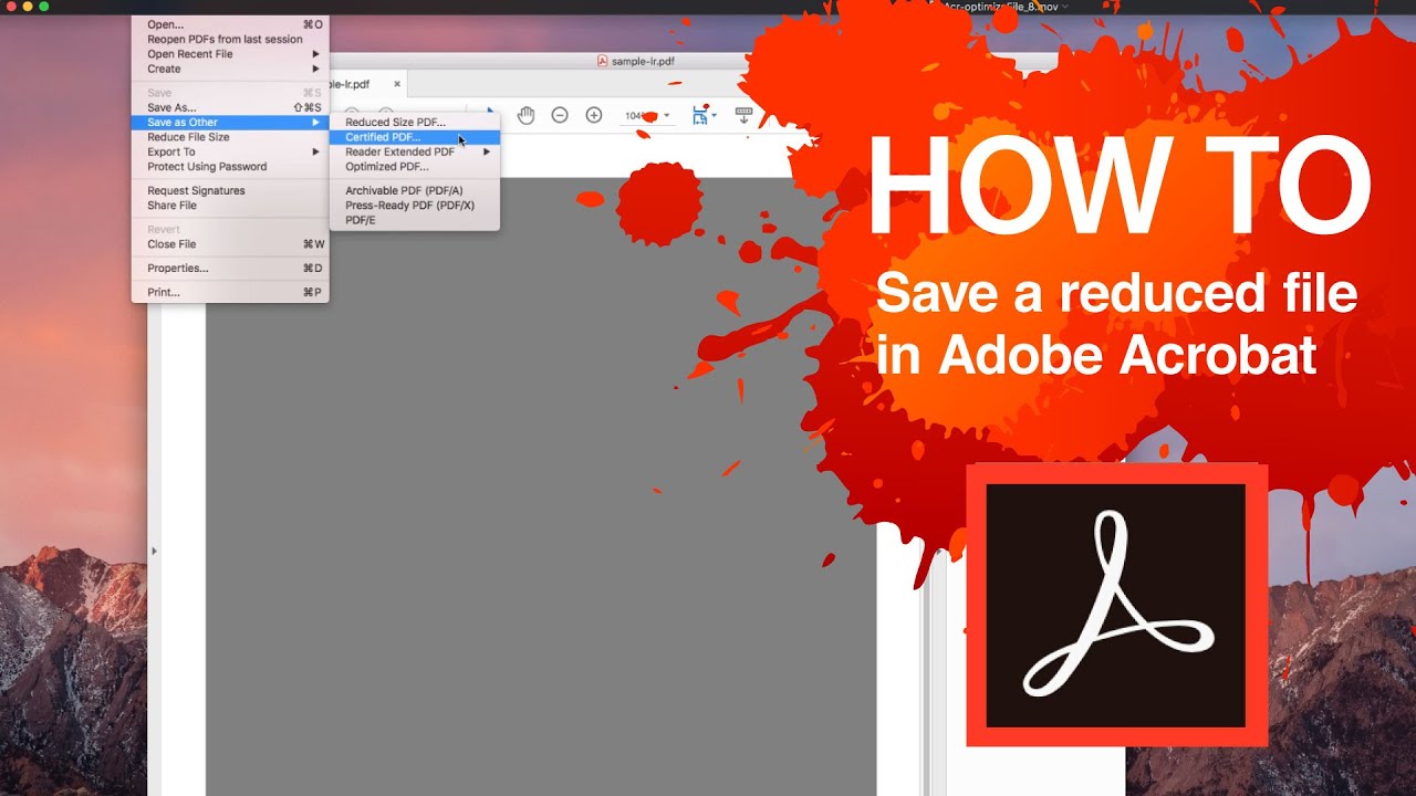 How to save a smaller reduced PDF file in Adobe® Acrobat® Pro DC - YouTube