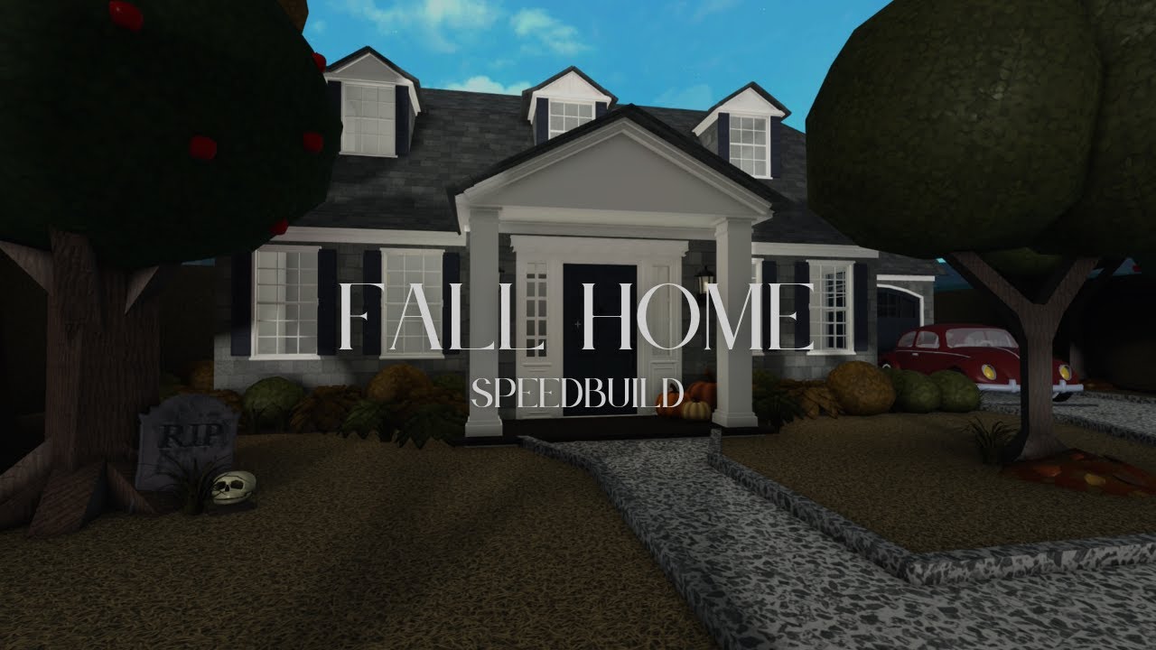 bloxburg fall home | speedbuild (exterior + layout) - YouTube