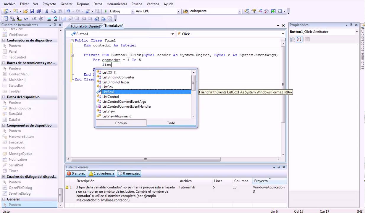 Ciclo For Visual Basic Youtube