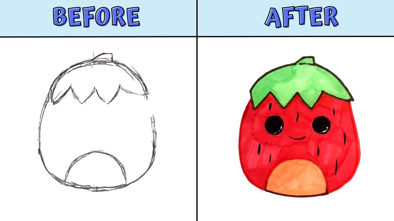 How to draw STRAWBERRY SQUISHMALLOW (SCARLET) - Easy step by step guide ...