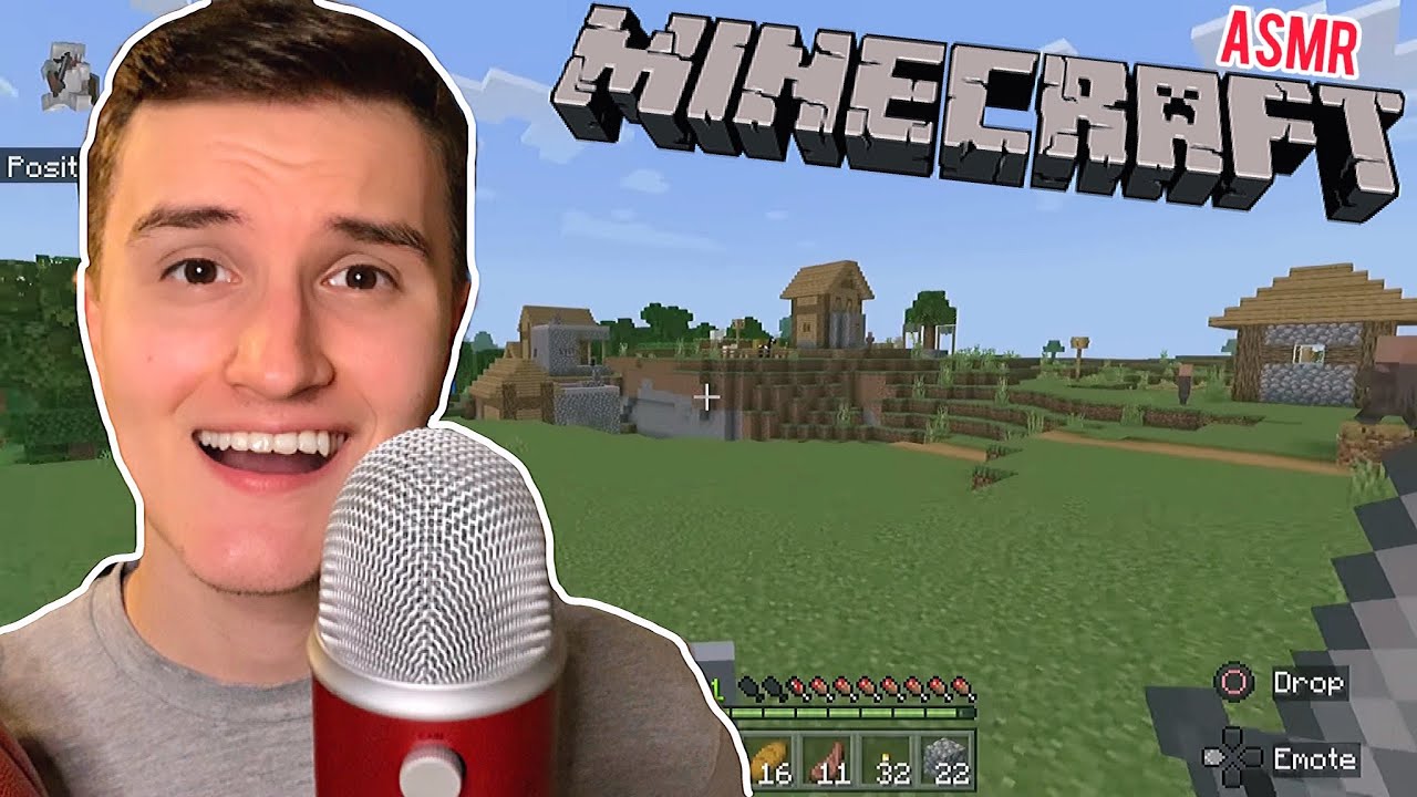 ASMR Minecraft Relaxing Gameplay (controller sounds + candy eating ...