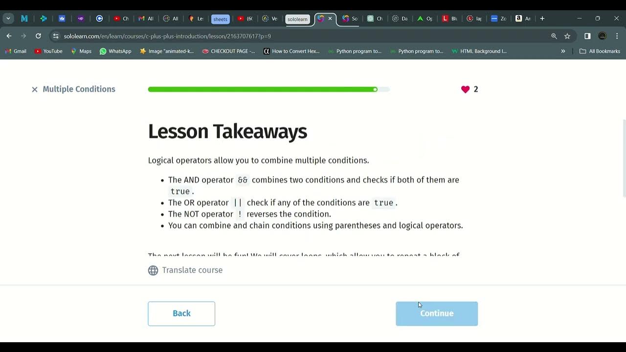 13 Multiple Conditions | Introduction to C++ | Sololearn - YouTube
