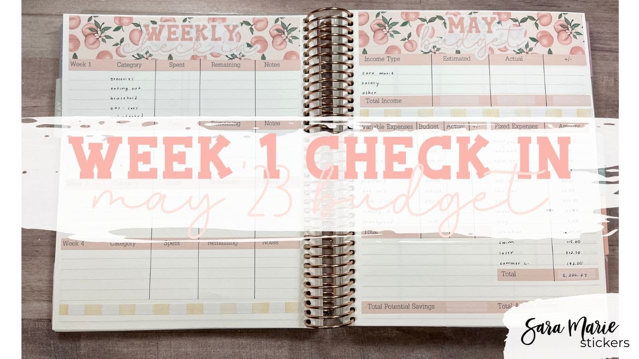Week 1 Check In | May 2023 BUDGET | Sara Marie Stickers | - YouTube