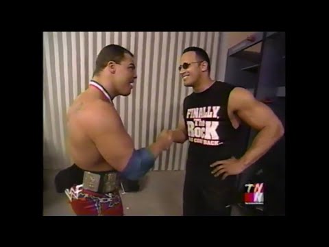 The Rock warns our Olympic Hero Kurt Angle that his days as WWF Champion are numbered - Feb. 5, 2001