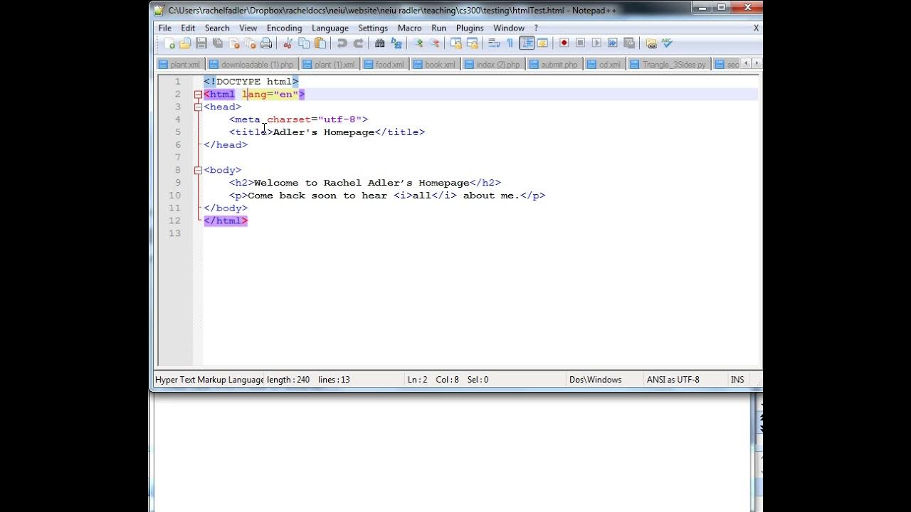 HTML Part 2: Structure Of HTML5 Page - YouTube