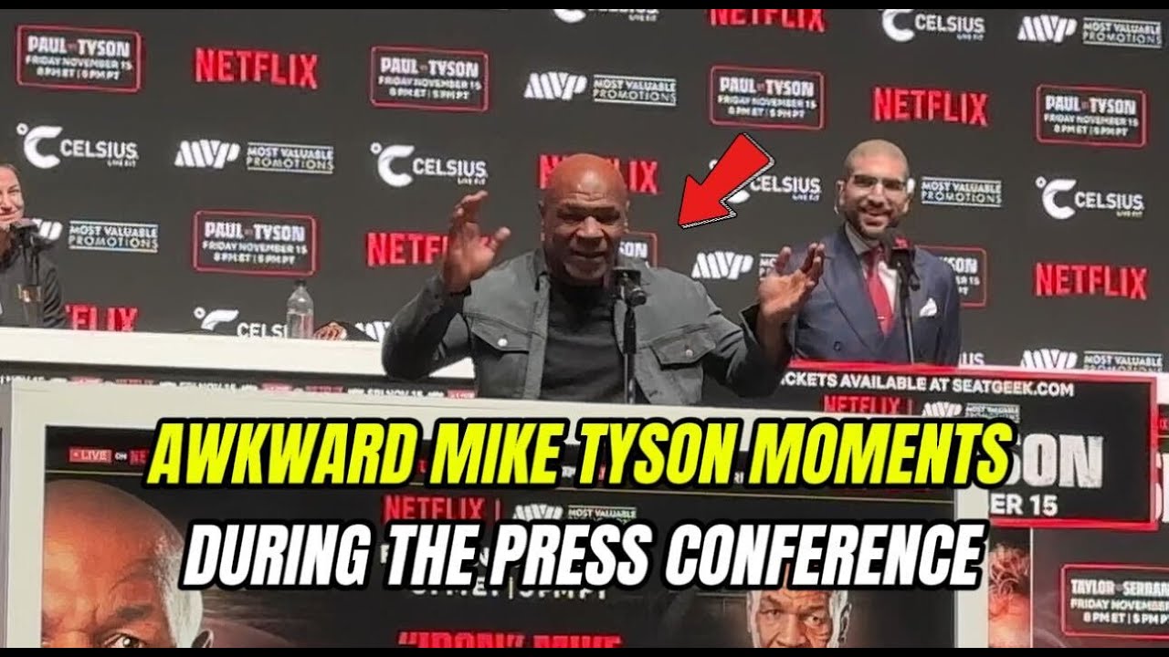 Awkward Mike Tyson moments during the press conference ahead of the ...