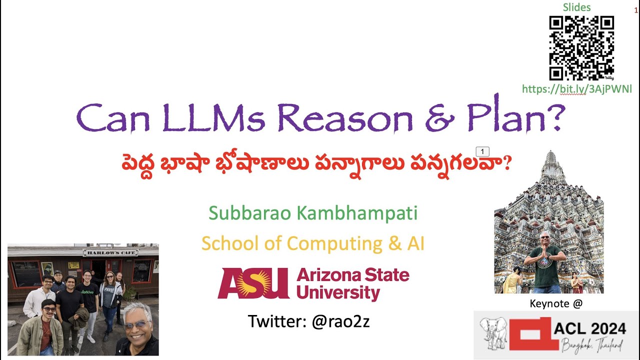 ACL 2024 Keynote: Can LLMs Reason & Plan? - YouTube