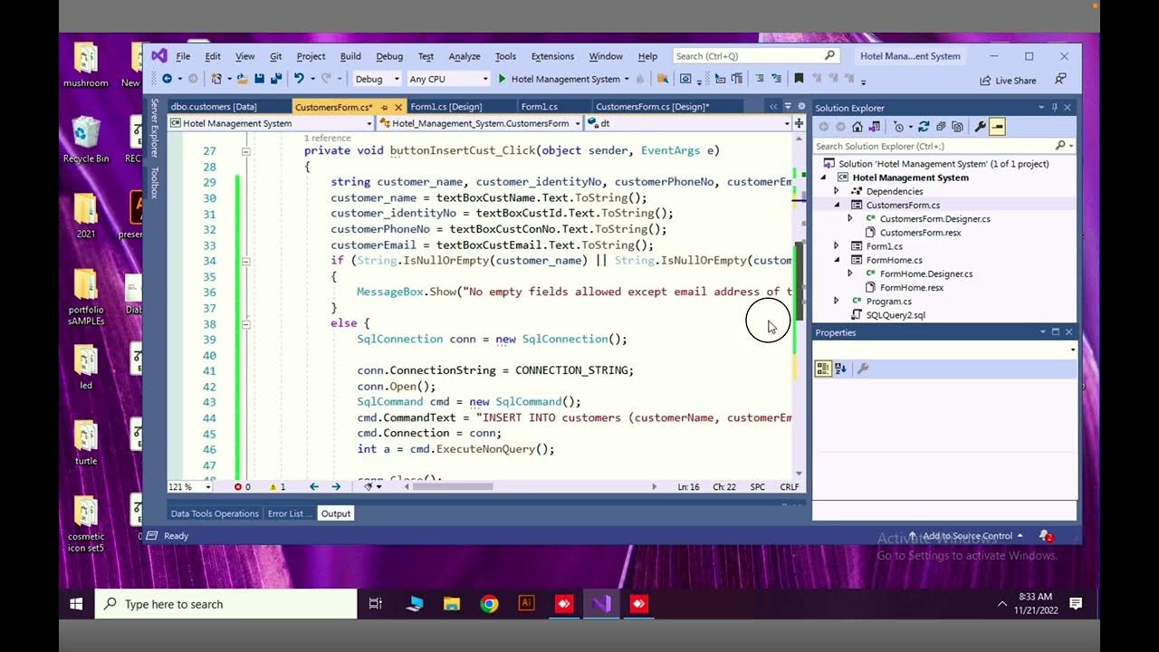How to read and show data from SQL Database to DataGridView in Visual C# .NET application - YouTube