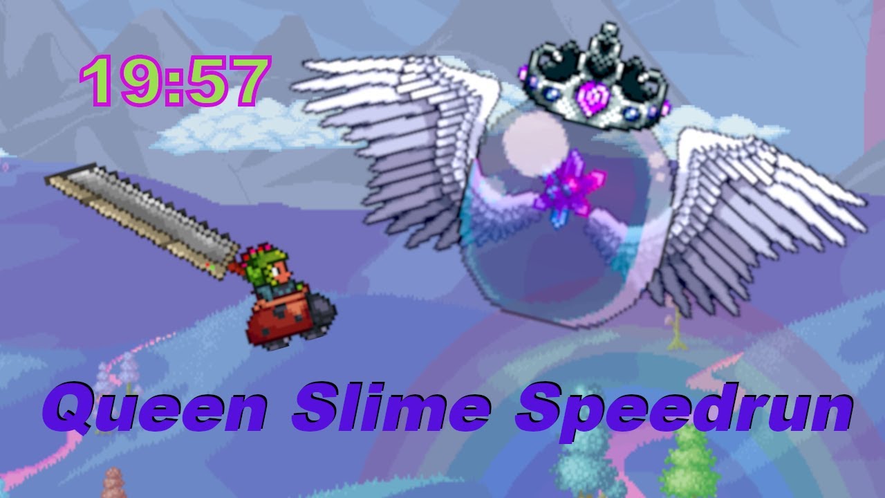 [WR] Terraria Queen Slime Speedrun in 19:57 | Random Seed 1.4.4 NMA ...