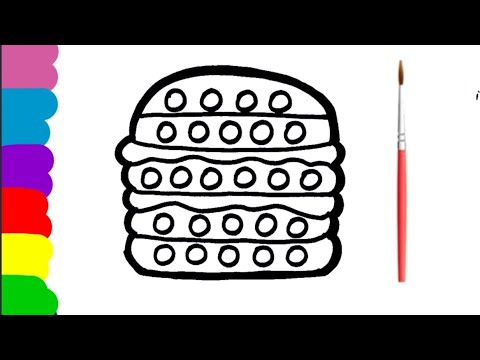 How to draw POP it easily| Pop it burger 🍔 drawing for kids|| - YouTube