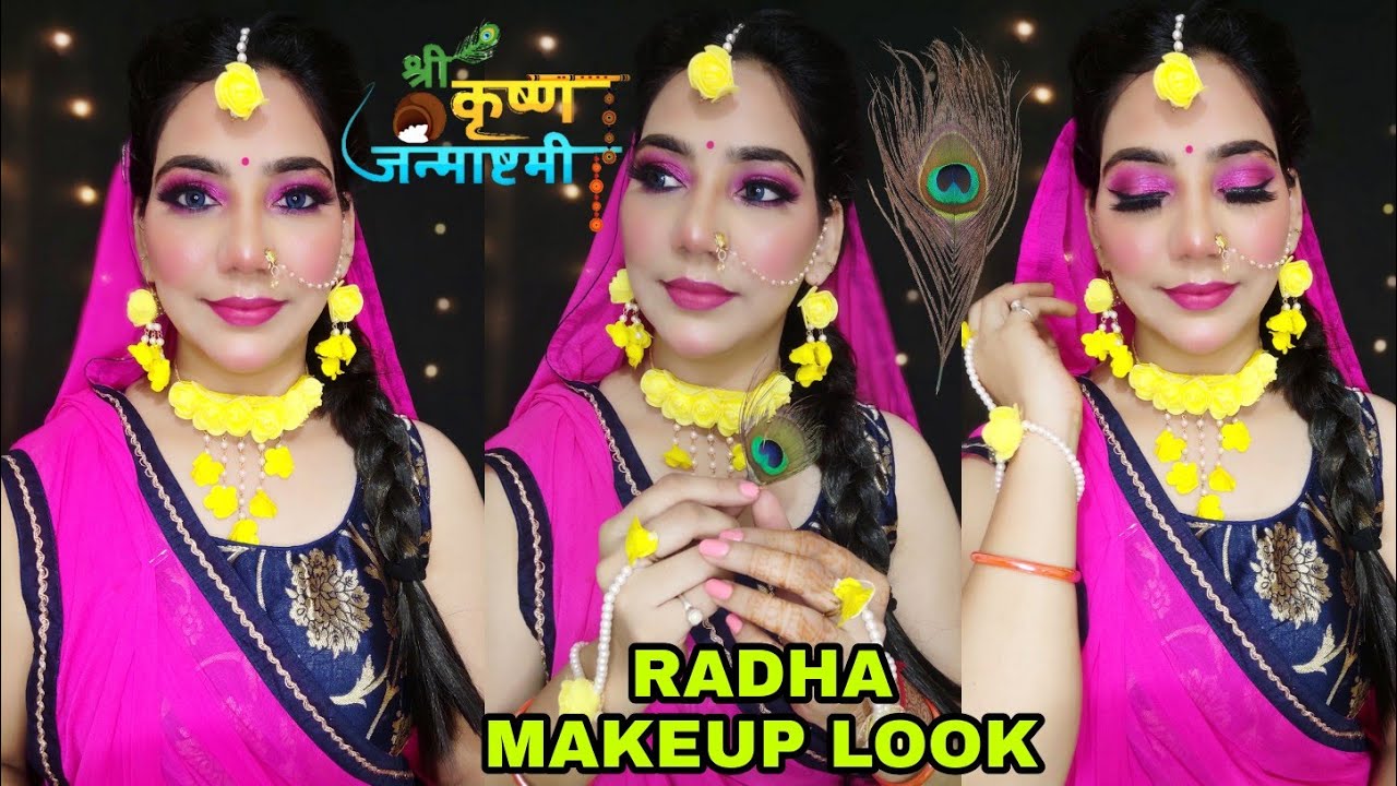 Radha Krishan Makeup Look 2022 || Mallika singh Radha inspired makeup ...