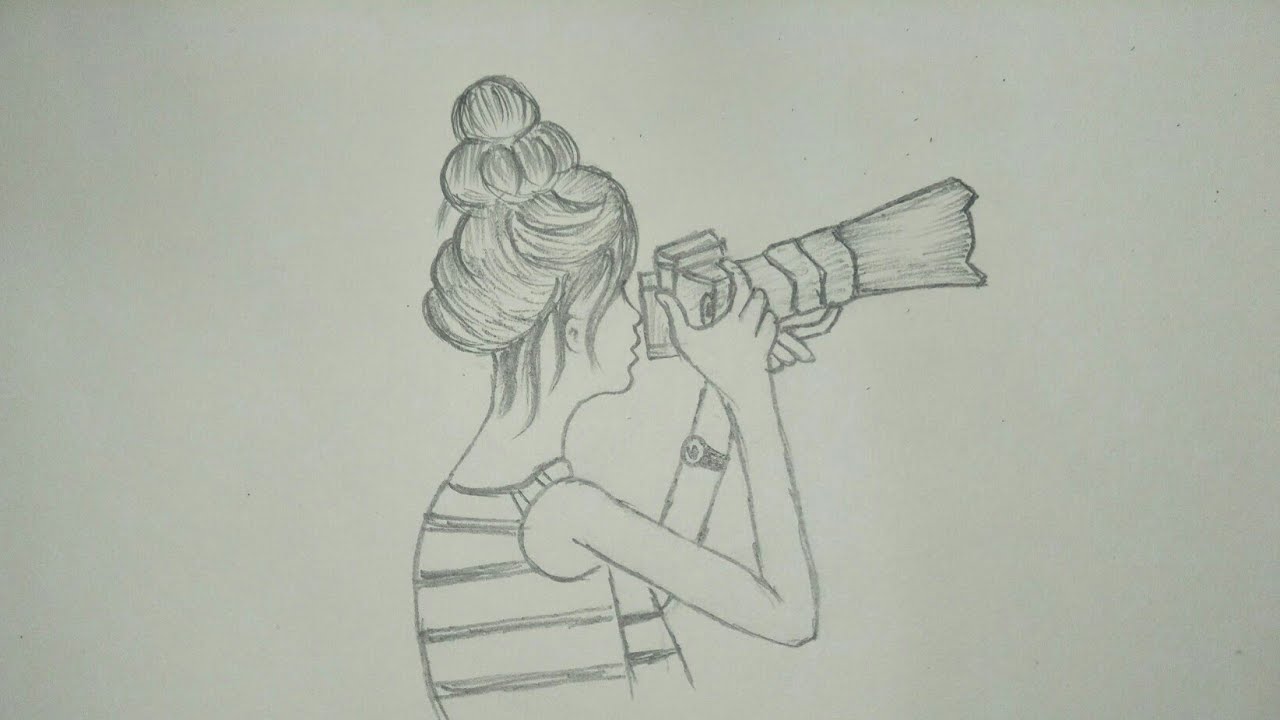Girl with Camera Drawing | Artist Creator | Drawing Video. - YouTube