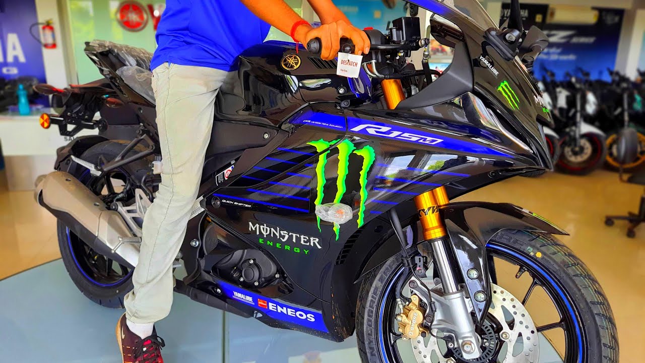 Yamaha r15M Monster energy Edition Loud Exhaust Sound & Bluetooth ...