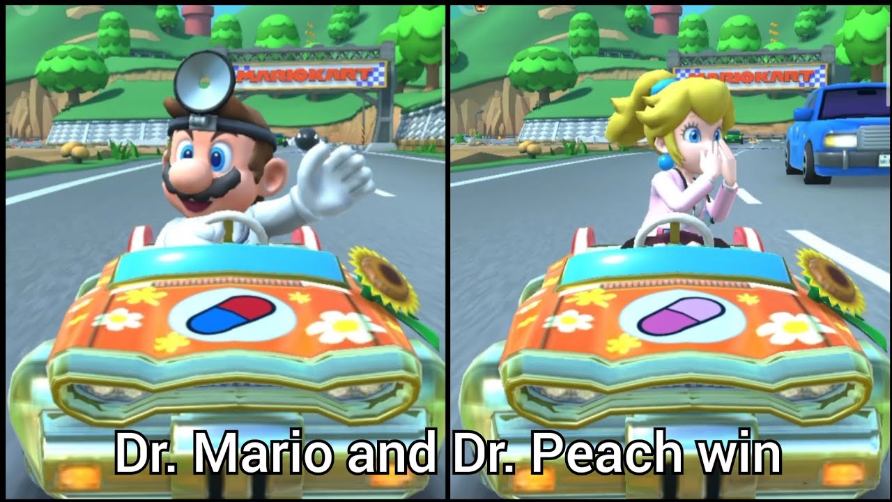 Dr. Mario and Dr. Peach in DS Shroom Ridge (150cc) - YouTube