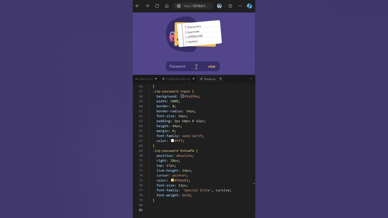 Day 069 😍 Css Password Guide Animation Coding Webdevelopment Frontend Html Programming