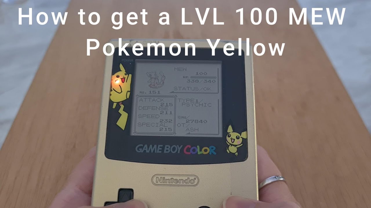 How to get a LVL 100 Mew (full walkthrough) - Original Pokemon Yellow ...