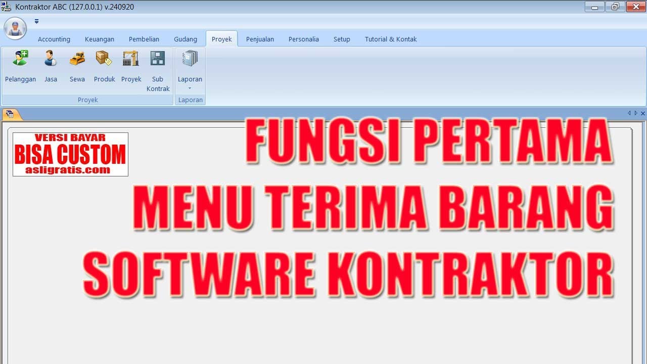 FUNGSI PERTAMA MENU TERIMA BARANG SOFTWARE KONTRAKTOR - YouTube