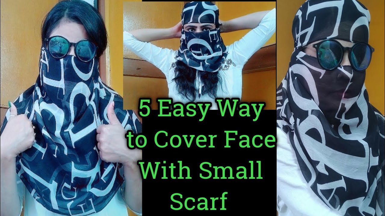 How to Wrap Small/Short Scarf in summers || 5 Easy Way to Face Cover ...