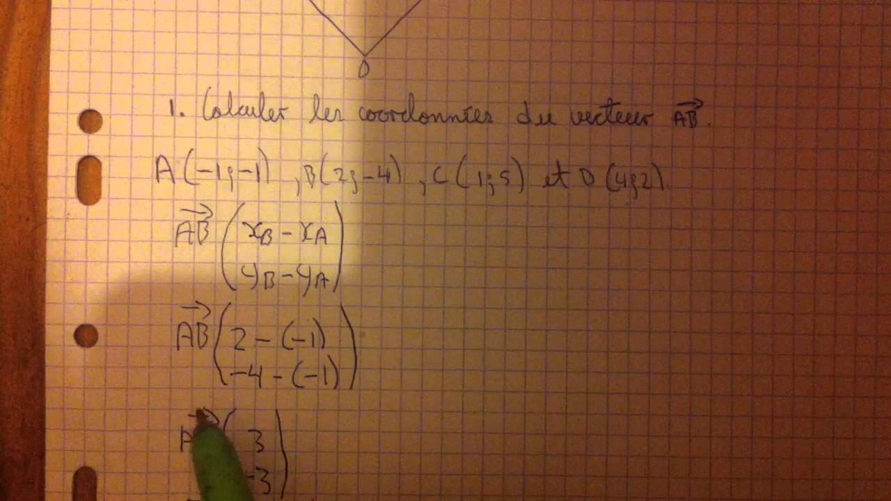 Calculer les coordonnées d'un vecteur - Formule de maths - YouTube