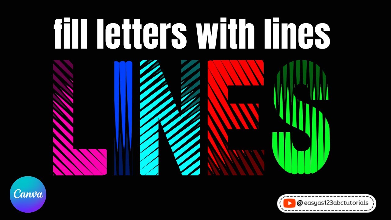 Fill Text with Lines Canva Typography Tutorial for beginners step by ...