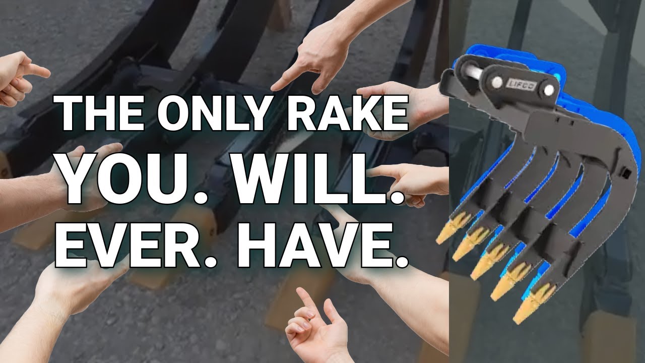 Severe Duty Rock / Root Rake - Excavator Attachments - YouTube