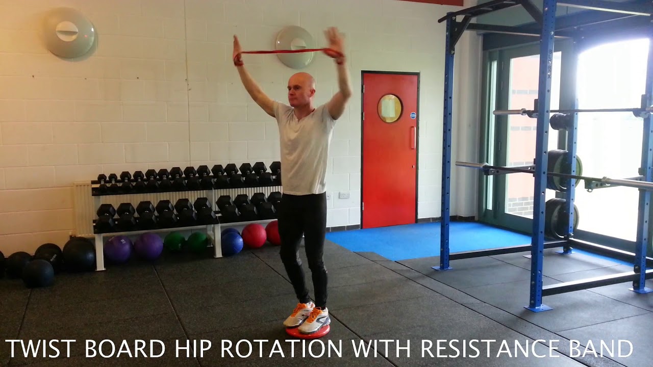 Twist Board Hip Rotation With Resistance Band - YouTube