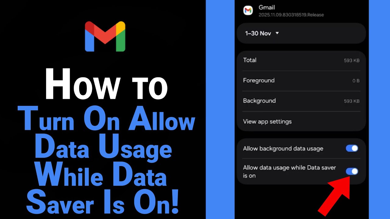 How to Turn On Allow Data Usage While Data Saver Is On in Gmail [NEW ...