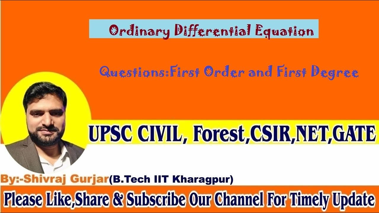 28 Ode Questions First Order First Degree Upsc Ias Bpsc Csirnet