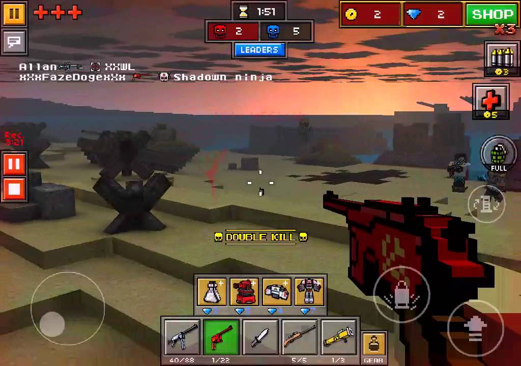 Pixel gun 3D Nazi weapons playtrough - YouTube