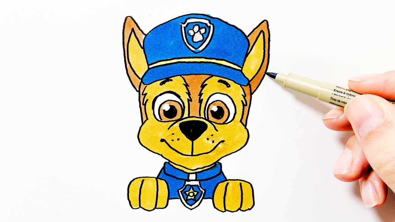 How to Draw Chase From Paw Patrol - YouTube