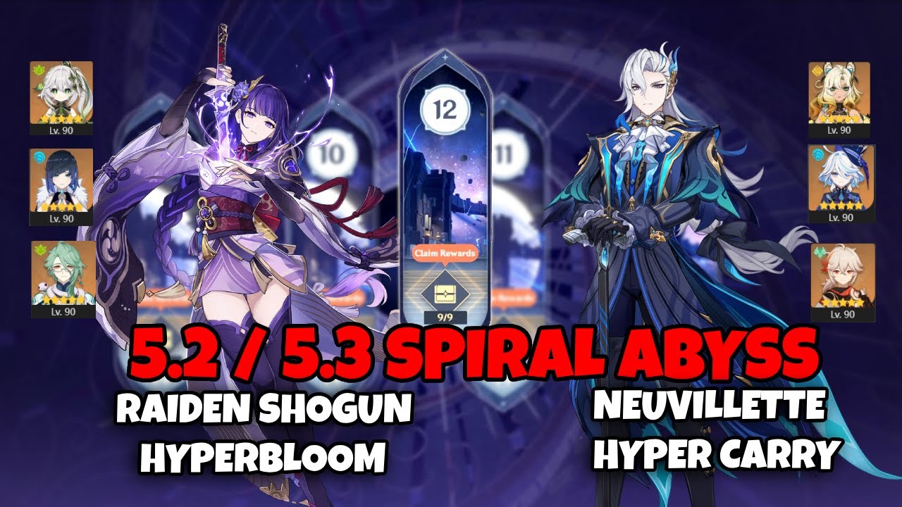 C0 Raiden Hyperbloom & C0 Neuvillette Hypercarry | Spiral Abyss 5.2/5.3 ...