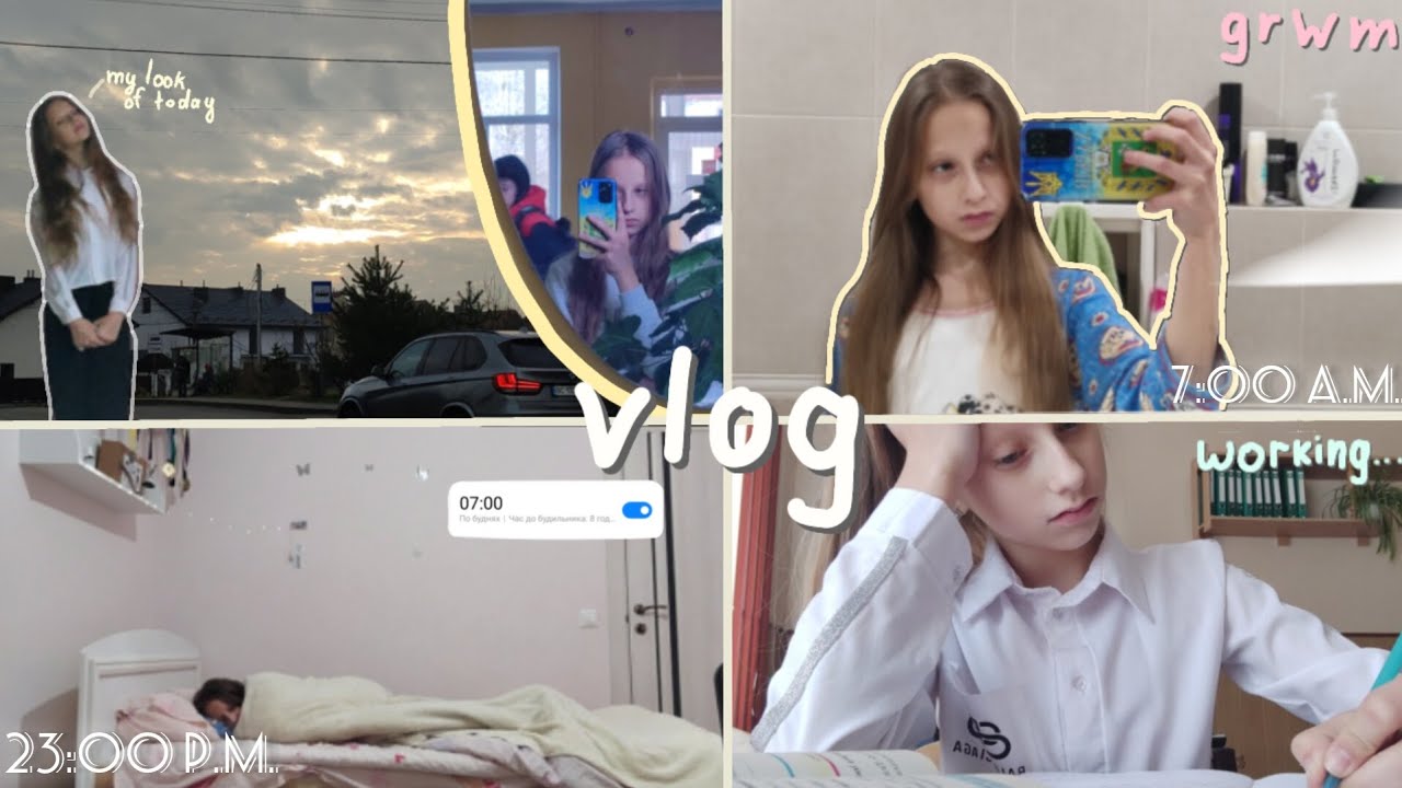 Vlog | morning routine and evening | grwm for school 🎀 •first video!! # ...
