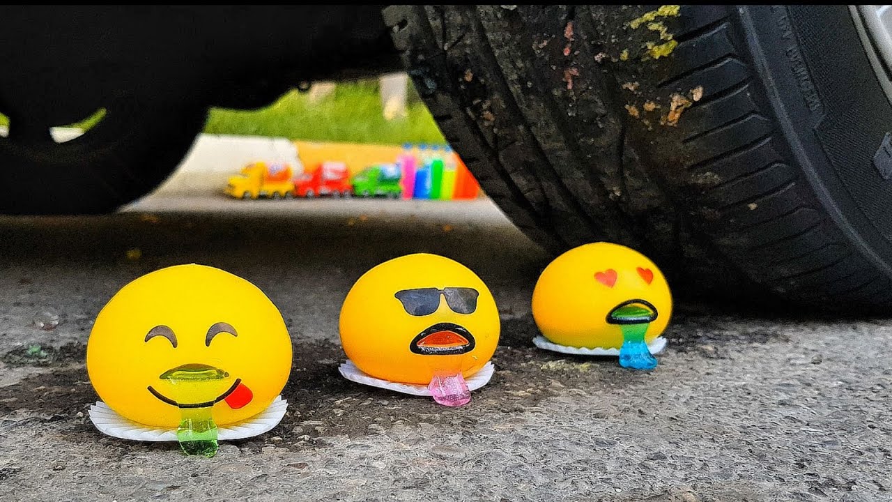 ASMR CAR Running Over Stuff | Car vs Colored Slime & Jelly - Crushing ...