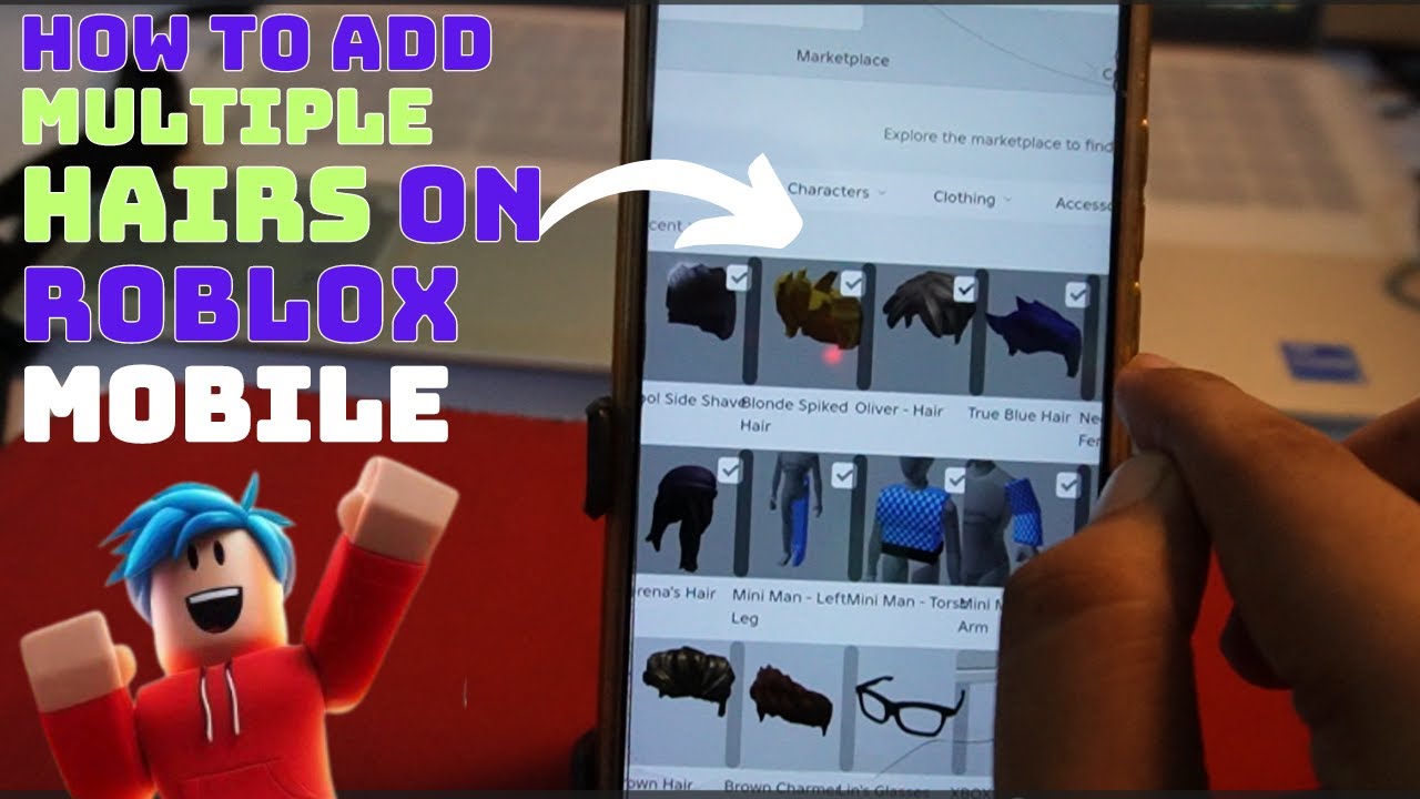 How to Add Multiple Hair Avatar Accessories on Roblox Mobile! (2024 ...