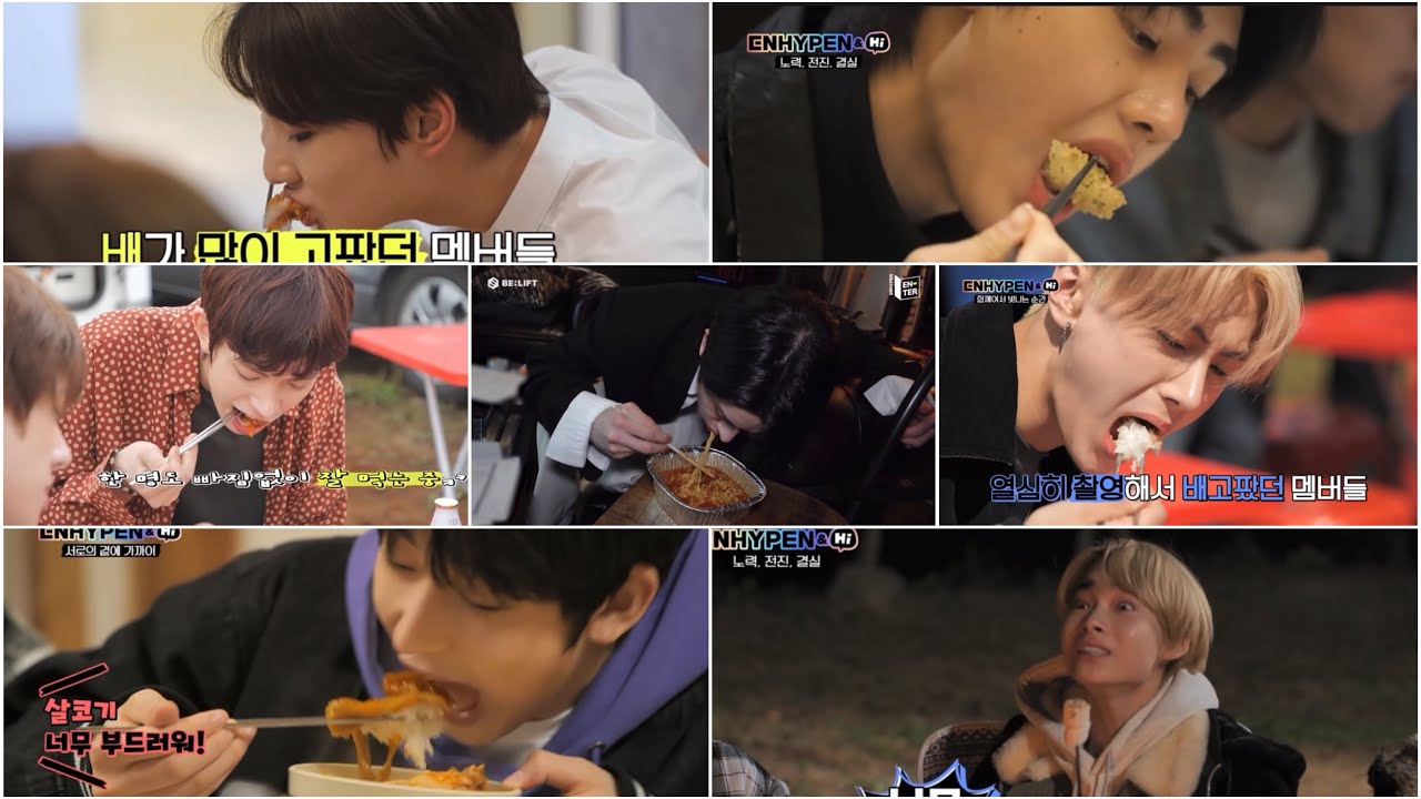 ENHYPEN with FOOD pt.1 | Eating Compilation - YouTube