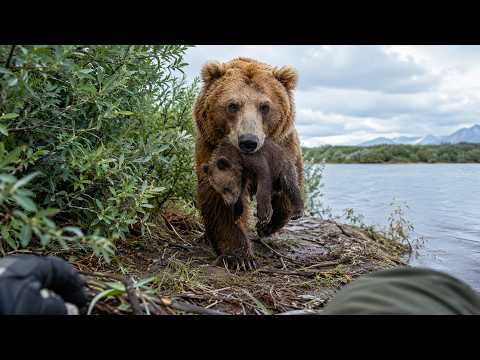 Огромная медведица вышла к рыбаку… То, что она принесла, его потрясло!