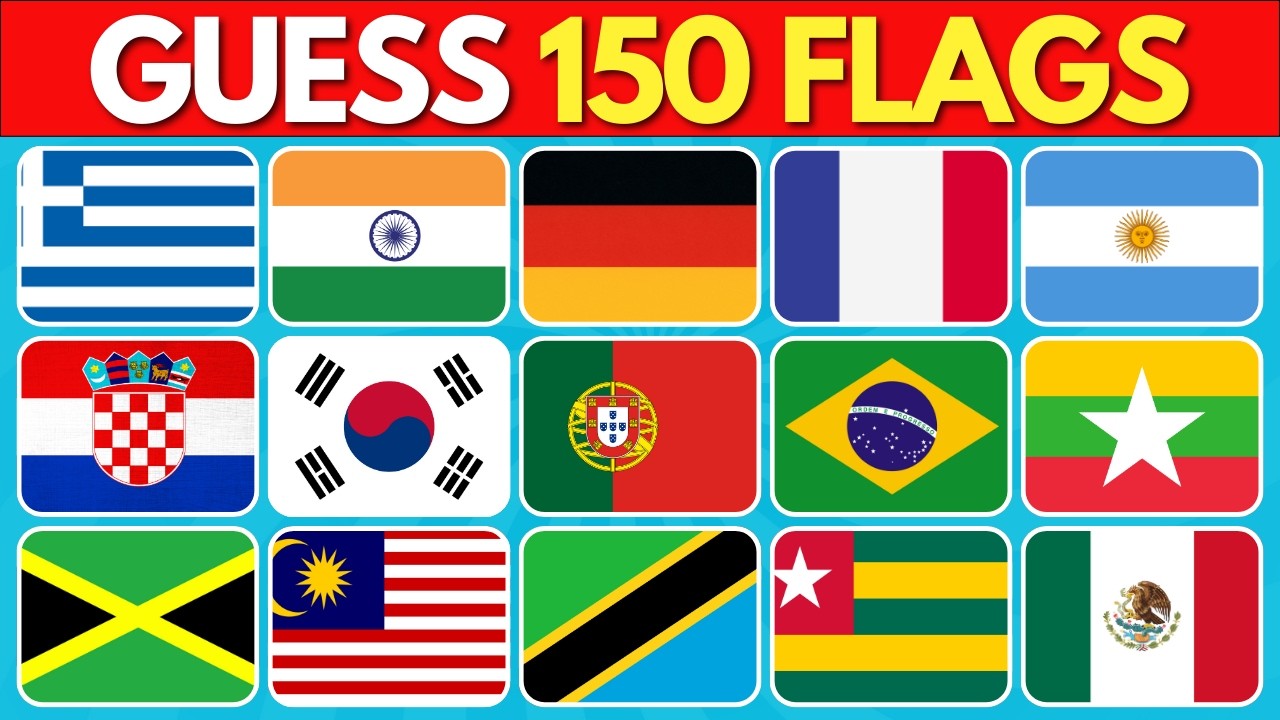 Guess the Country by the Flag Quiz 🌎 | Can You Guess the 150 Flags? 🚩 ...