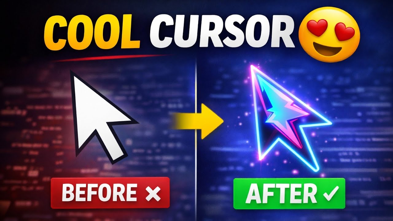 PC Mouse Cursor Ko Cool & Stylish Kaise Banaye 😍 | Before After Cursor ...