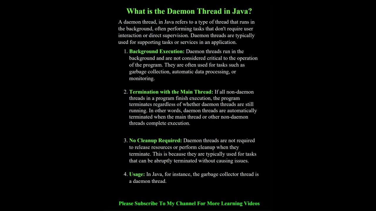 What Is Daemon Thread In Java Javacodinginterviewquestions Java Javaprogramming