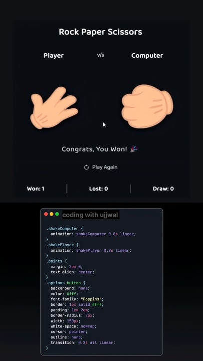 Build a Rock Paper Scissors Game with HTML, CSS & JavaScript | Beginner ...
