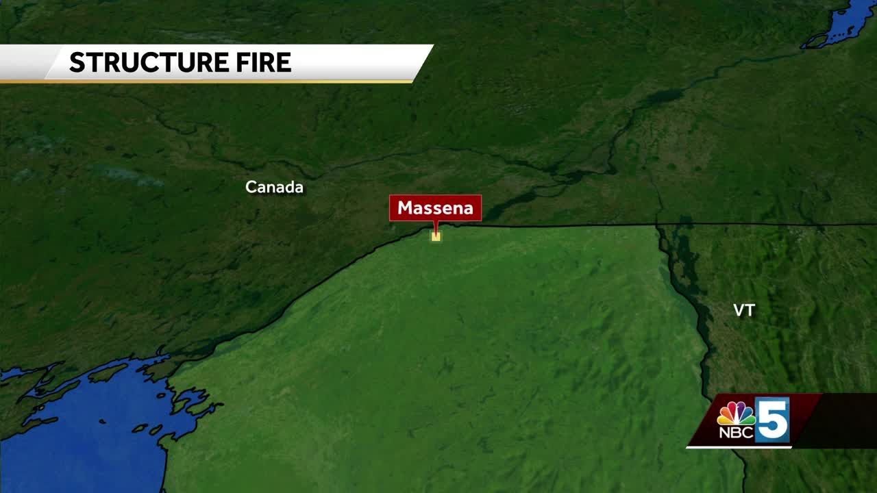 Crews battle structure fire in Massena - YouTube