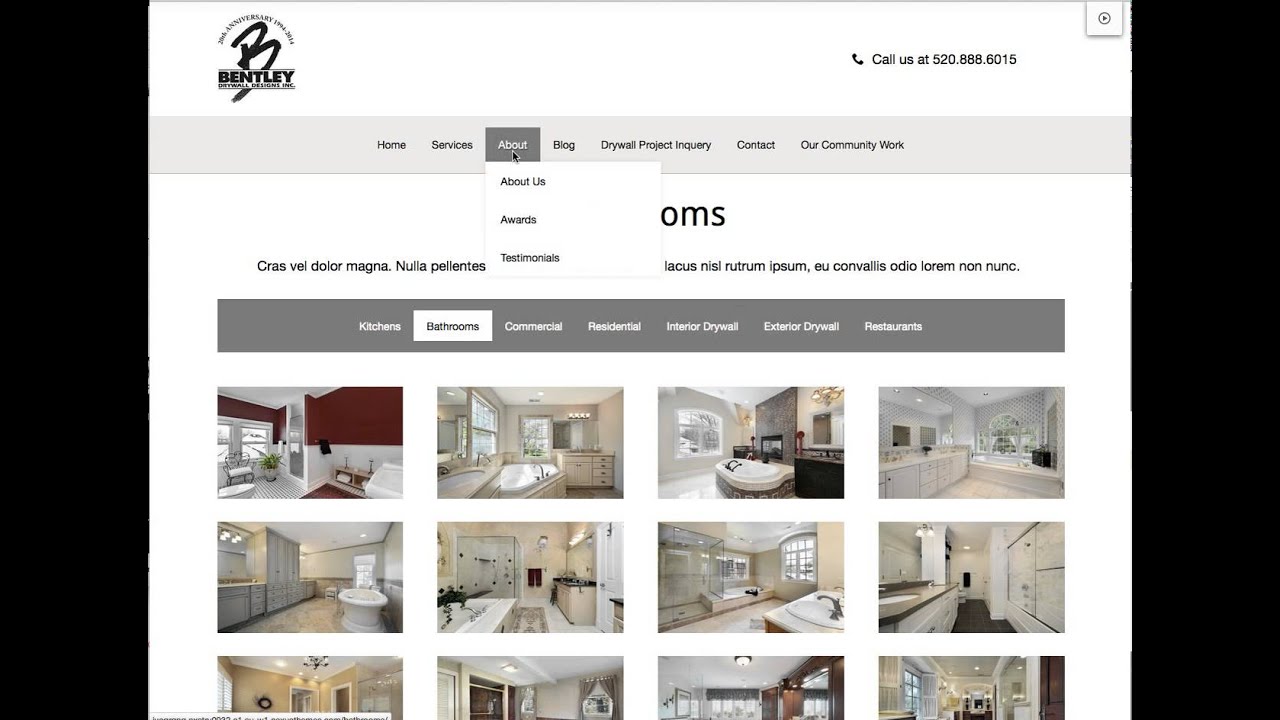 Drywall Business Sample Website Preview - YouTube