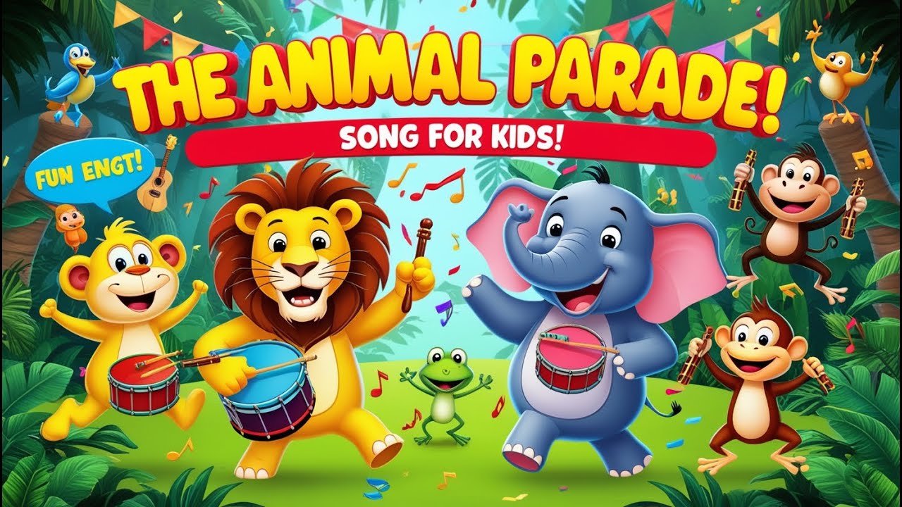 The Animal Parade Song for Kids | Fun & Educational Animal Song | Sing ...